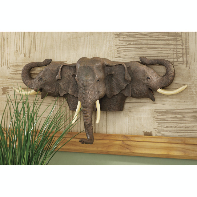 Raised Expectations Elephant Wall Sculpture - Tropical - Wall ...