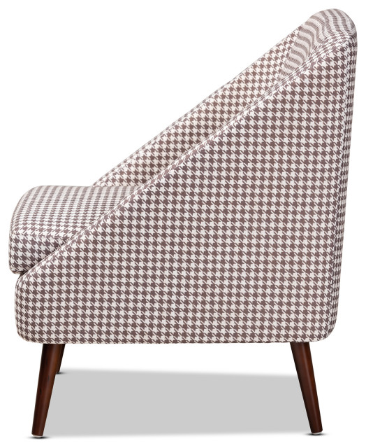 Gwyneth Contemporary Houndstooth Accent Chair, Brown and White ...