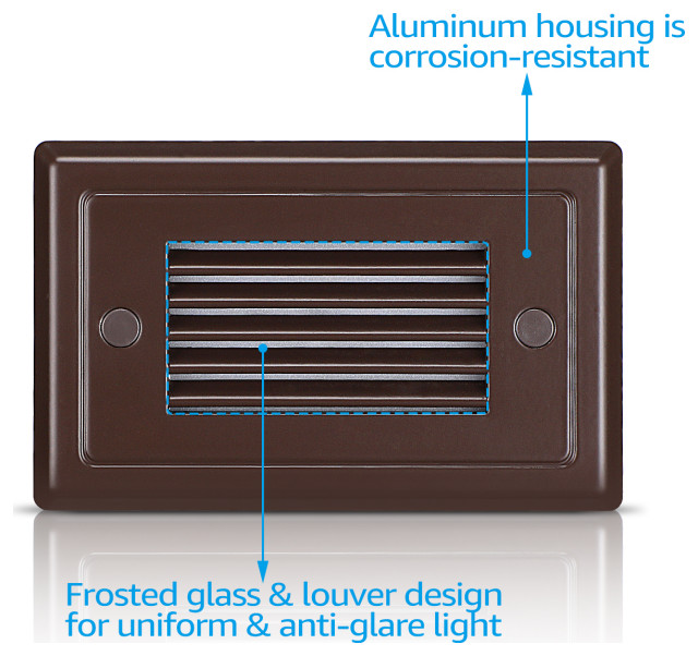 12-Pack Low Voltage Louvered Step Light, 3000K Warm White ...
