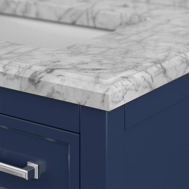 Affinity Bathroom Vanity With Carrara Marble Countertop, 31 in ...