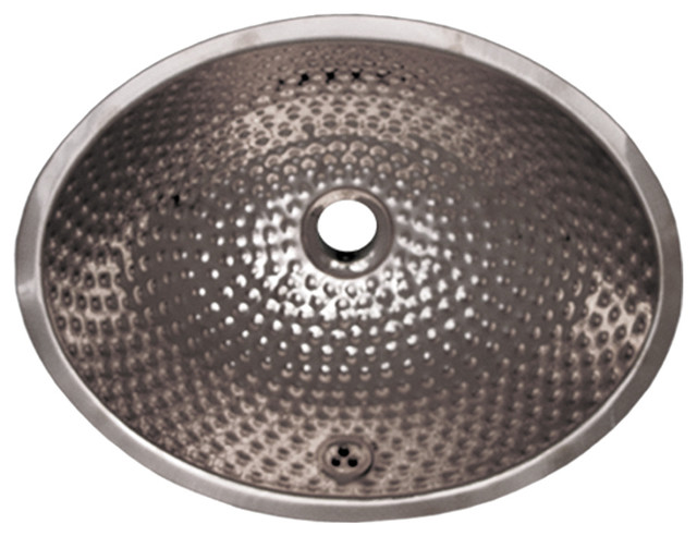Oval Ball Pein Hammered Textured Undermount Basin With Overflow ...