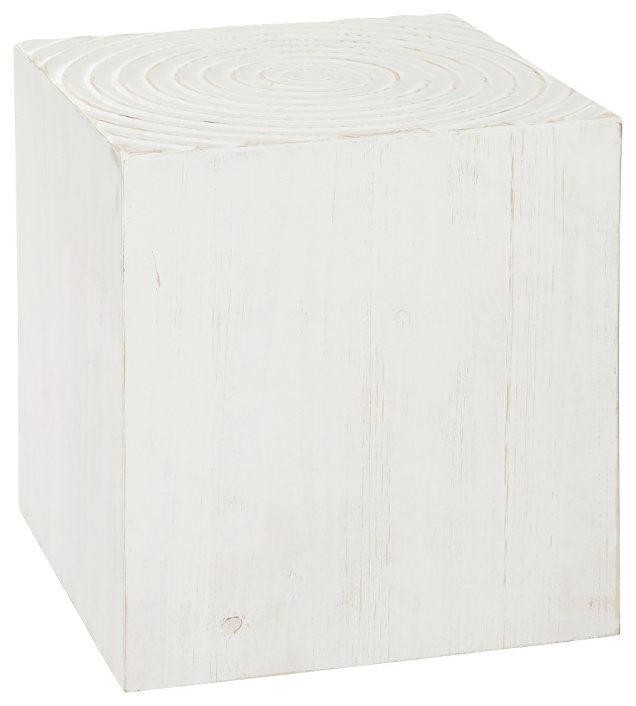 Rustic White Wood Accent Table 89286 - Farmhouse - Side Tables And End ...