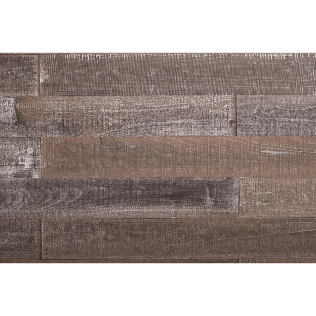 5"x48" Thermo Treated Rustic Gray Brown Wood Wall Plank Set - Wall ...