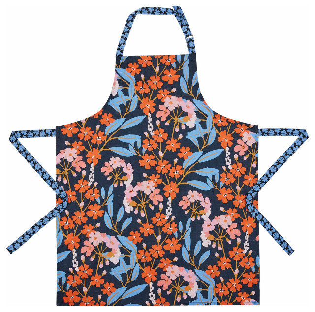 Midnight Floral Bistro Apron - Contemporary - Aprons - by Peking ...