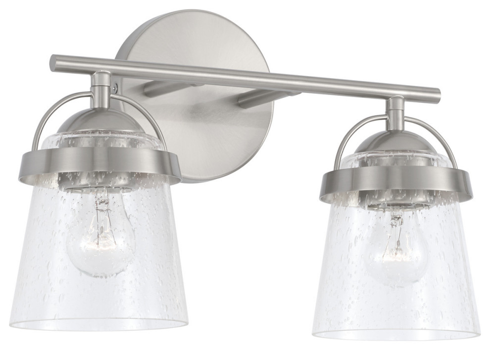 Madison Two Light Vanity, Brushed Nickel - Transitional - Bathroom ...
