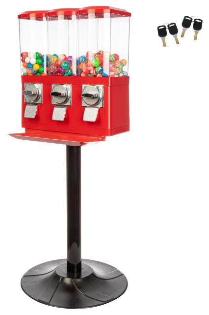 Triple Candy Machine Dispenser for Gumballs, Capsules, and Candy ...