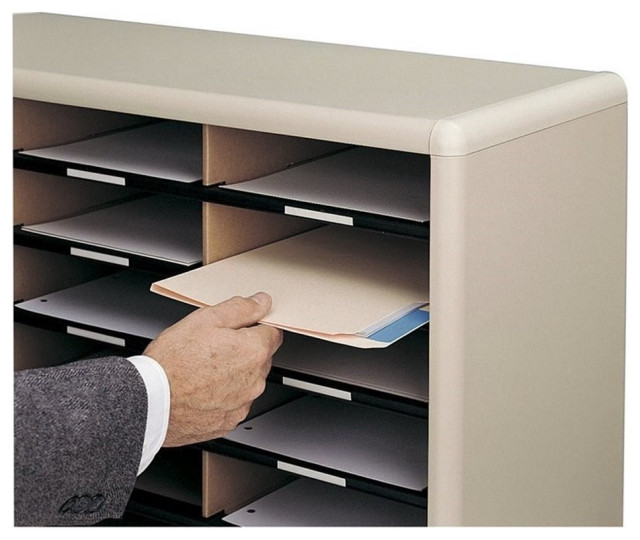 Safco Value Sorter 24 Compartment WoodFlat Files Organizer in Medium ...