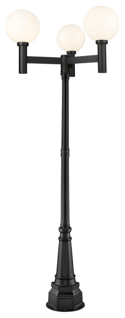 Laurent 3-Light Outdoor Post Mount, Black - Traditional - Post Lights ...