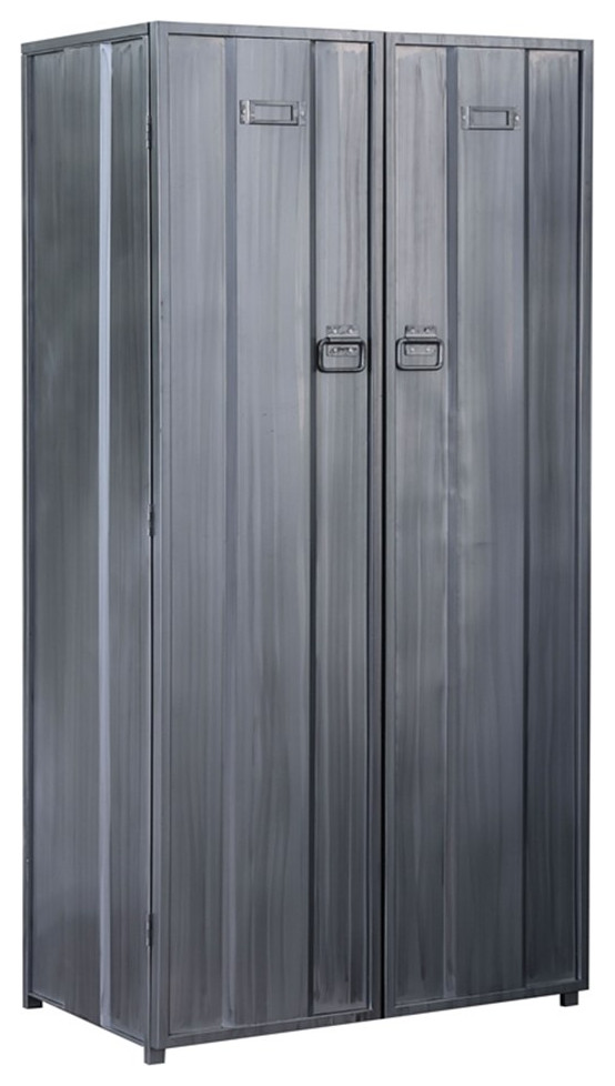 Bowery Hill Modern & Industrial Metal Locker in Silver Finish - Hall ...