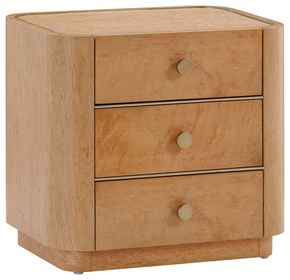 Abigail Natural Acacia Nightstand - Natural - Transitional ...