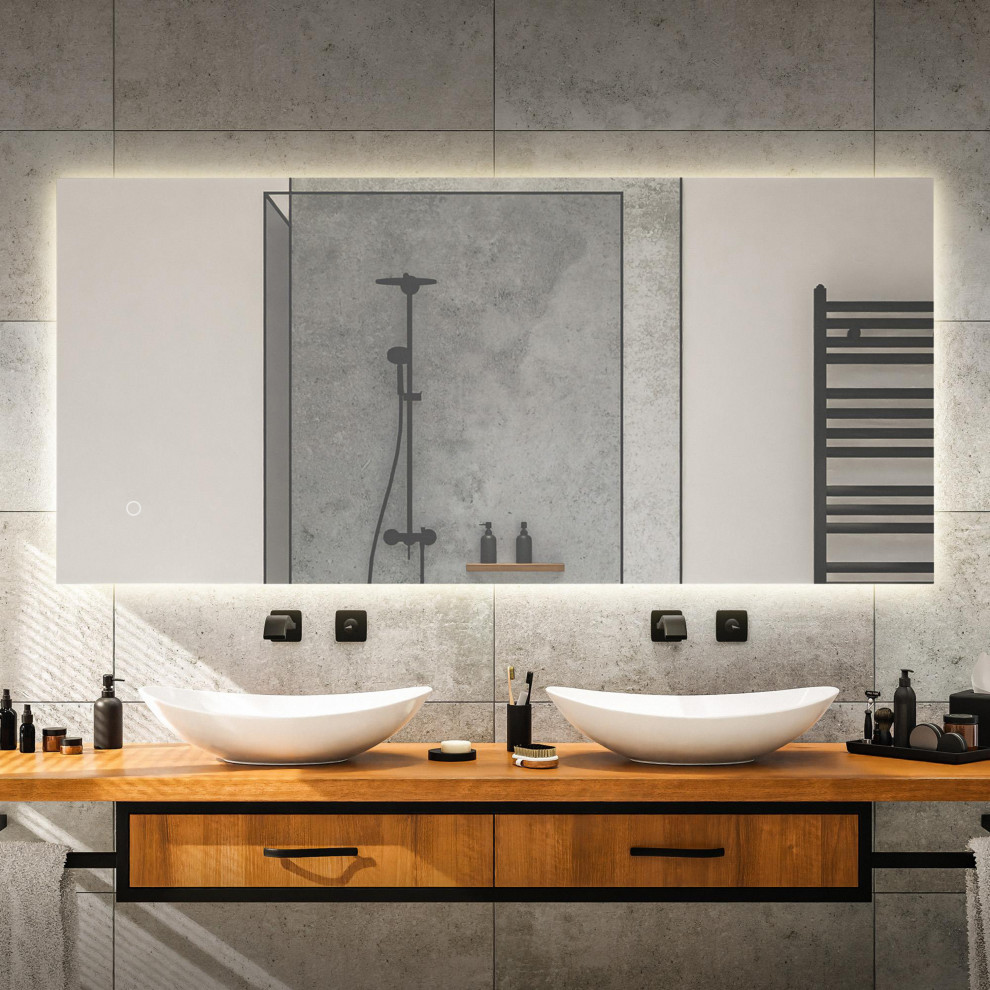Nora Anti-Fog Front/Back-lit Bathroom Vanity Mirror, Touch Control ...