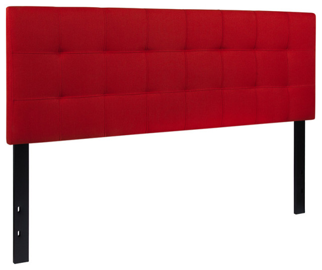 Bedford Tufted Upholstered Queen Size Headboard, Red Fabric ...