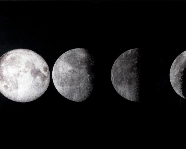 Moon Phases, 72" X 30", Charcoal Frame - Contemporary - Prints And ...