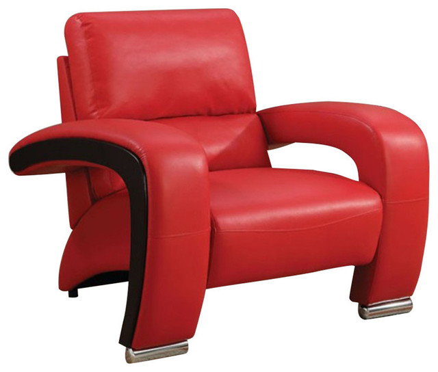 Leatherette Chair, Red - Contemporary - Armchairs And Accent Chairs ...