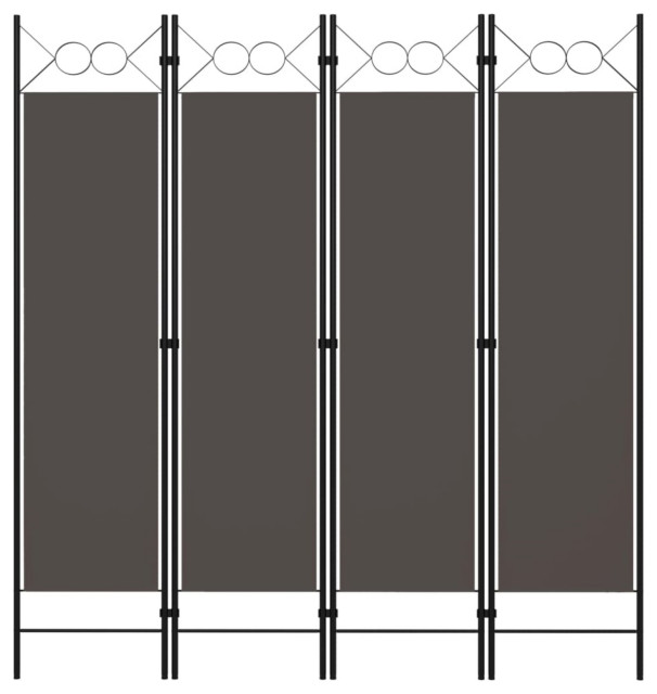 Vidaxl 4-Panel Room Divider Anthracite 63"x70.9" - Transitional - Screens And Room Dividers - by ...