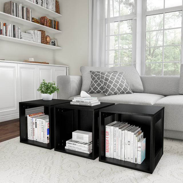 Lavish Home Stackable Modular Open Cube End Table - Transitional - Side ...