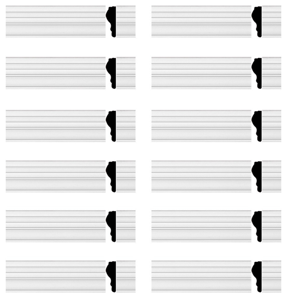 Chair Rail White Urethane Molding Railing Design 12 Pcs 1164" Length ...