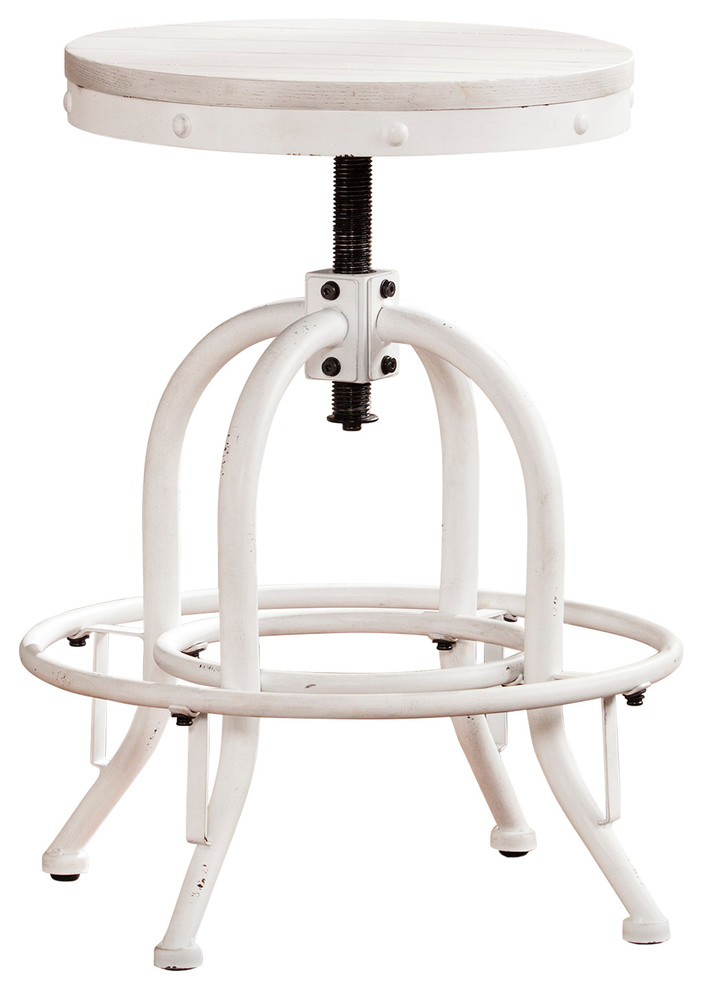 Jesup Adjustable Height Swiveling Stool, White - Industrial - Bar ...