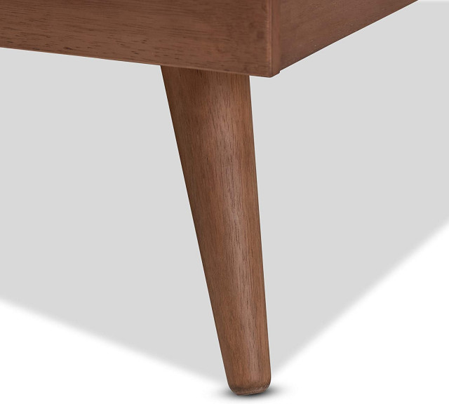 Elegant Queen Platform Bed with Angled Legs & Slatted Panel Headboard ...