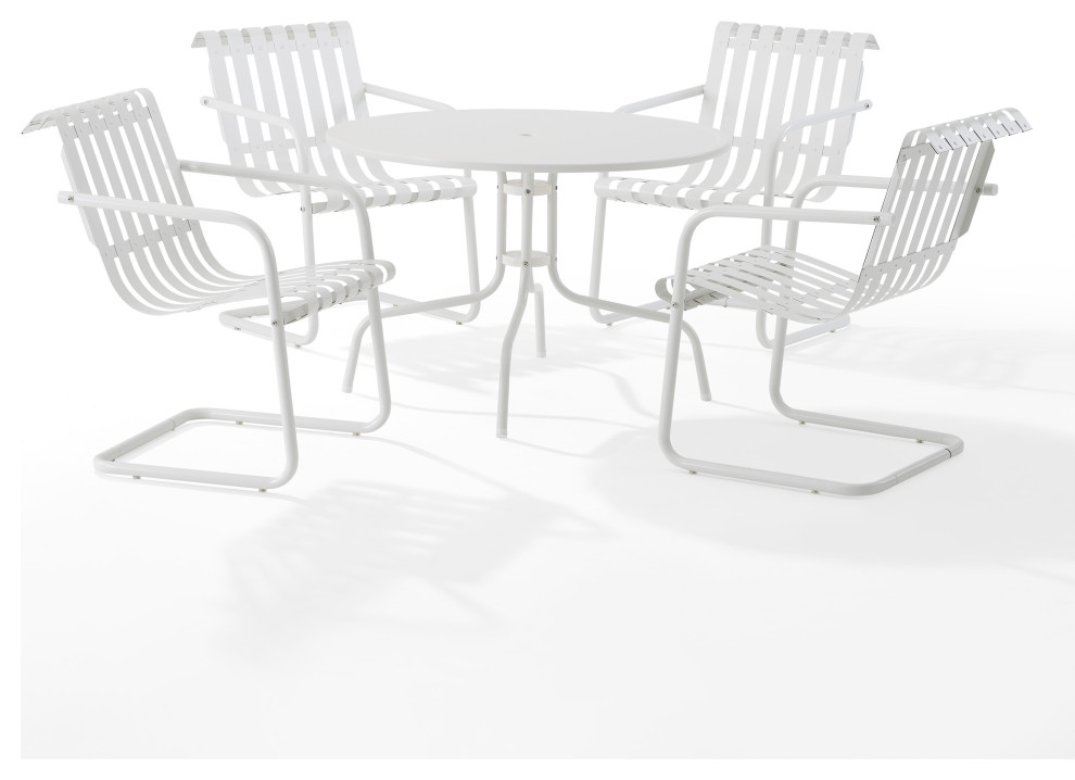 Gracie 5Pc Outdoor Metal Dining Set - Contemporary - Outdoor Dining ...