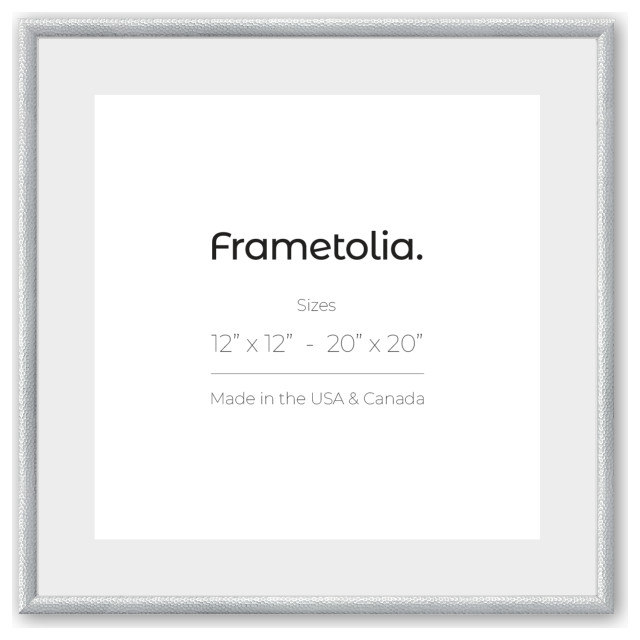 Hammered Silver 1" Vintage Gallery/Picture Frame with Bright White Mat ...