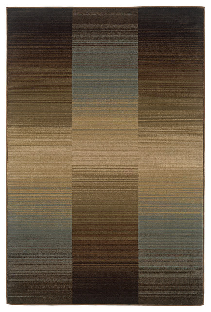 Huntington 1991D Brown/Blue Rug, Rectangle 1'10" x 2'10" - Contemporary ...