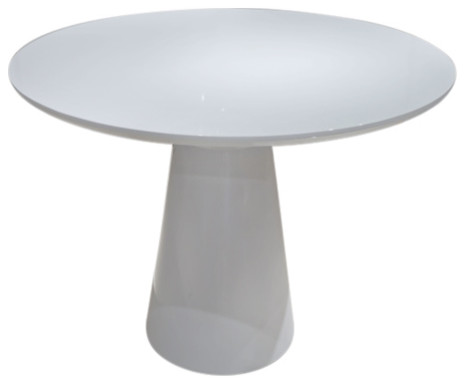White Lacquer Top Dining Table With White Powder Coating Base ...