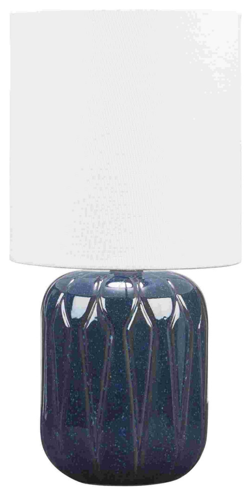Benzara BM262967 Table Lamp With Ceramic Elongated Obround Shape, Blue ...
