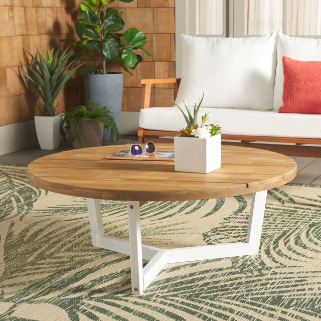 Safavieh Leo Round Coffee Table 3 Legs, #N/A - Transitional - Coffee ...