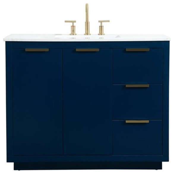 Elegant Decor Blake 42" Aluminum Alloy MDF Single Bathroom Vanity in ...