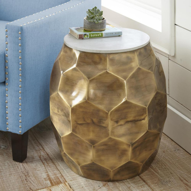 Stomp Round End Table Brass - Contemporary - Side Tables And End Tables ...