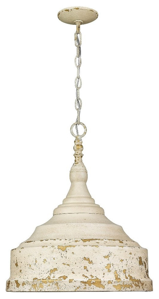 3 Light Pendant 19.75 Inches Tall and 16.5 Inches Wide-Antique Ivory ...