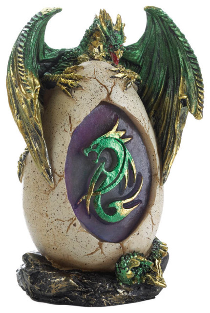 Green Dragon Egg Statue - Contemporary - Decorative Objects And ...