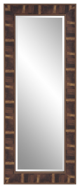 Rich Rustic Brown Faux Wood Full Body Wall Mirror - Rustic - Bathroom ...