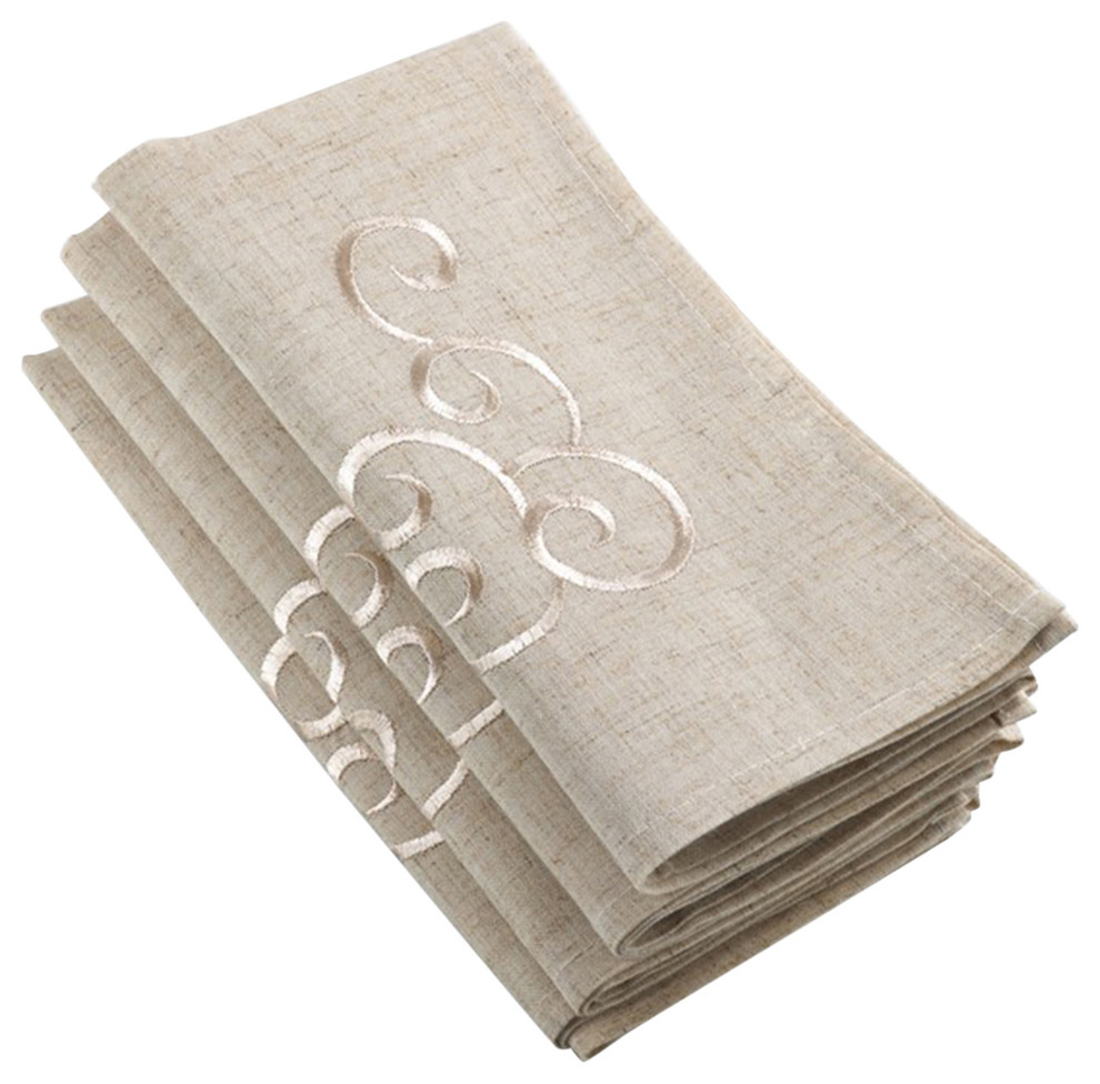 Embroidered Design Napkin, Set of 4 - Contemporary - Napkins - by ...