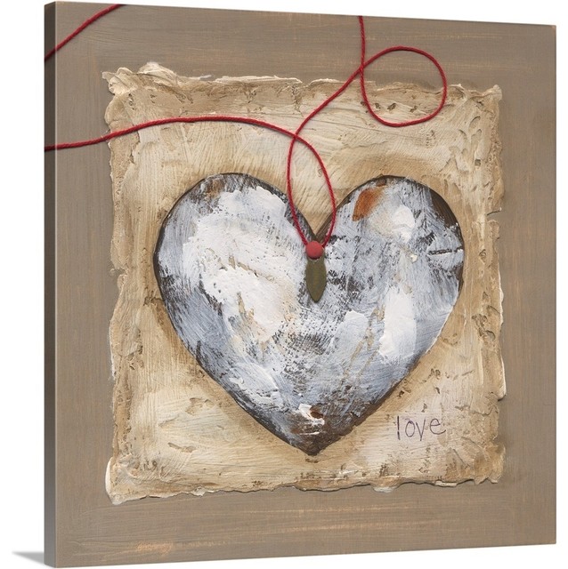 "String Heart" Wrapped Canvas Art Print, 16"x16"x1.5", 16"x16 ...