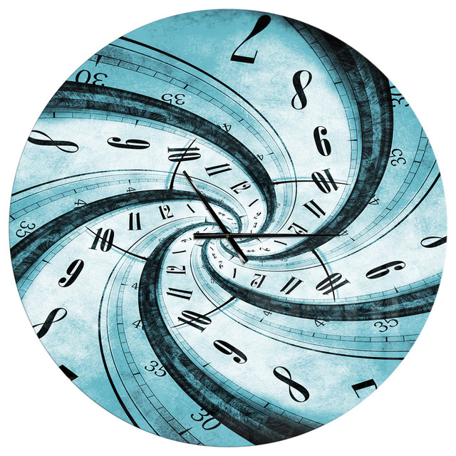 Time Vortex Spiral Oversized Contemporary Metal Clock, 36x36 ...