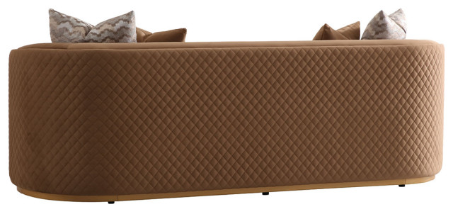 Ariana Velvet Sofa, Caramel - Contemporary - Sofas - by Michael Amini ...