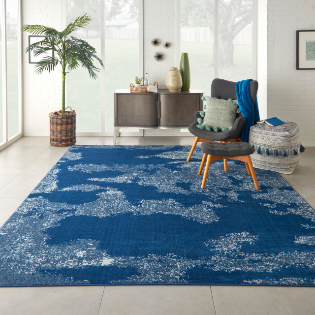 Nourison Home 8'x10' Imprints IMT03 Blue Abstract Area Rug, 8'x10 ...