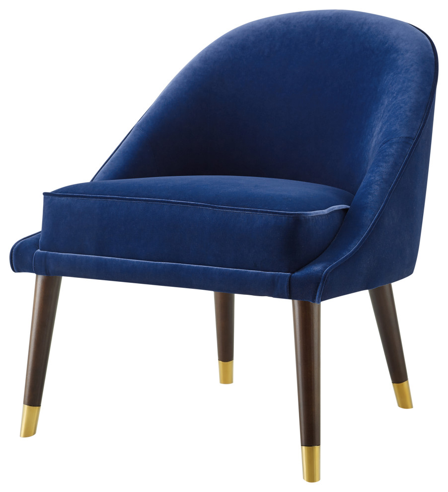 Avalon Velvet Accent Chair, Navy - Midcentury - Armchairs And Accent ...