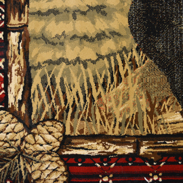 Lodge King Lazy Bear Rustic Pine Cone Area Rug, 7'10"x9'10" - Rustic ...