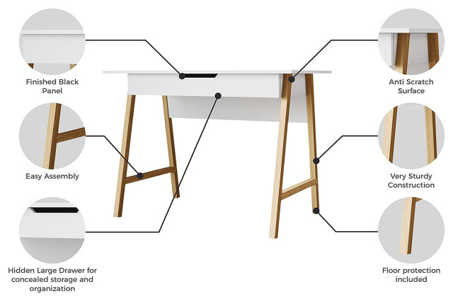 42 Inch Computer Desk with Drawer - Transitional - Desks And Hutches ...