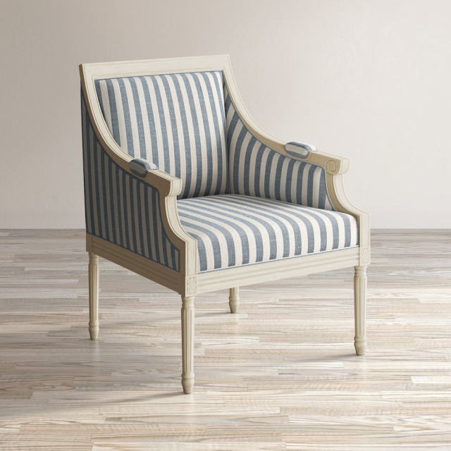 McKenna French Detailing Solid Wood Upholstered Accent Chair - KD ...