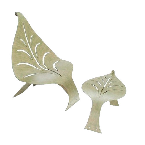 Leaf Bench and Leaf Table, 2-Piece Set - Asian - Outdoor Benches - by ...