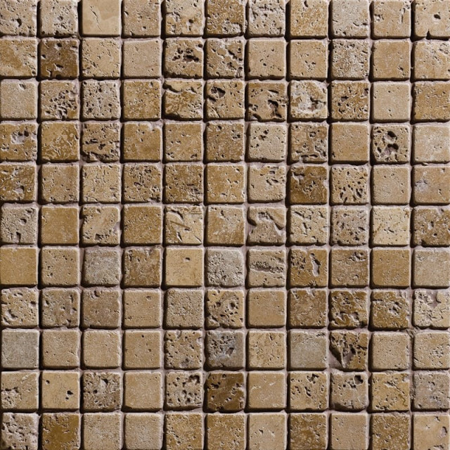 12"x12" Walnut Dark Tumbled 1X1 Rustic Mosaic - Traditional - Mosaic ...