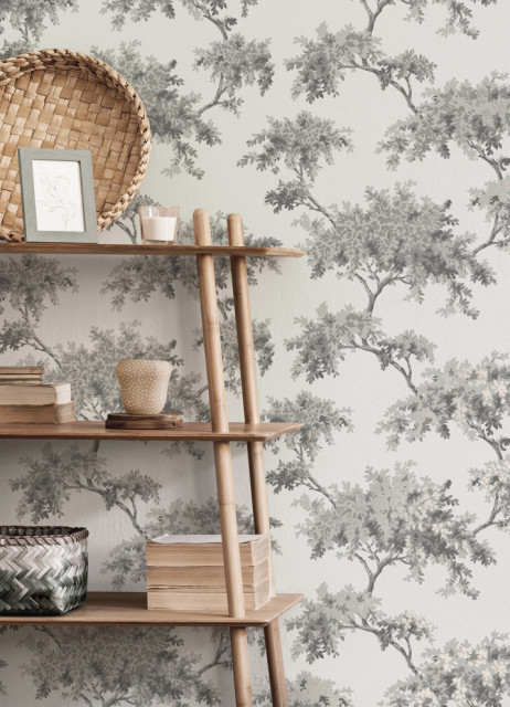 Ashdown Gray Tree Wallpaper, Sample - Contemporary - Wallpaper - by ...