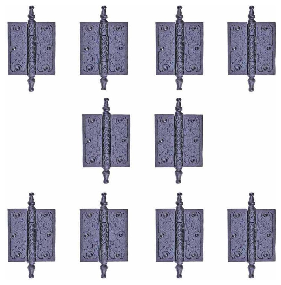 10 piece Wrought Iron Butt Hinge Steeple Tip Wrought Iron 3" W - Modern ...