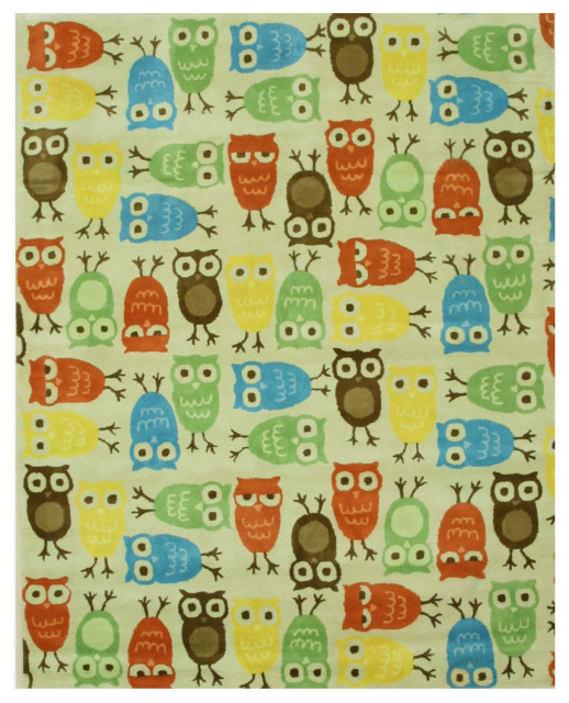 Ivory Kids Animal Kid's Owl Area Rug, 7'9 x 9'9 - Contemporary - Kids ...