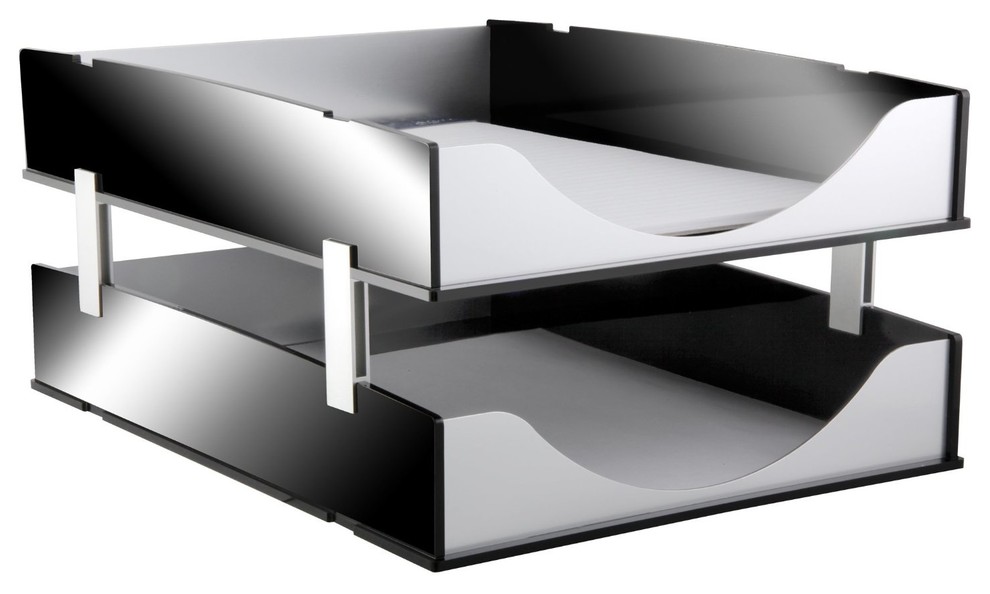 Aluminum Letter Tray Stackers, Set of 4 - Contemporary - Desk ...