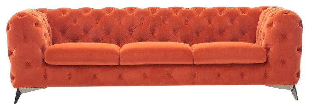 Slader Modern Orange Fabric Sofa - Modern - Sofas And Sectionals - by ...